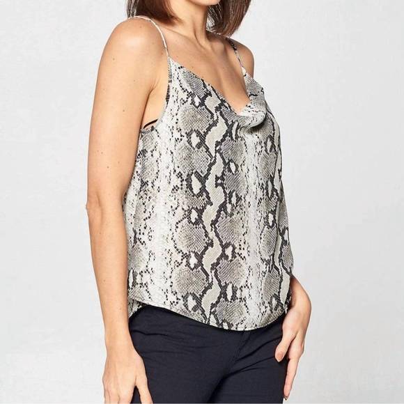 ALLIE ROSE | Tops | New Allie Rose Flowy Cowl Neck Cami In Grey Snake ...